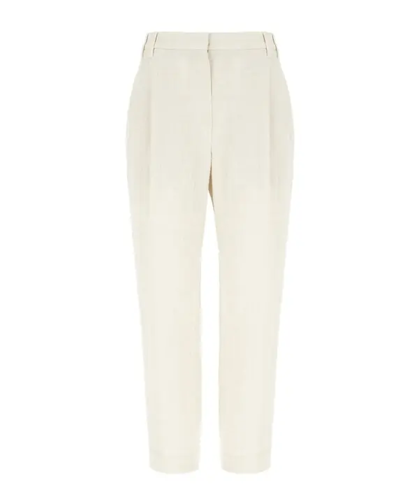 Brunello Cucinelli Monili Embellished Sparkling Slouchy Trousers - Beige