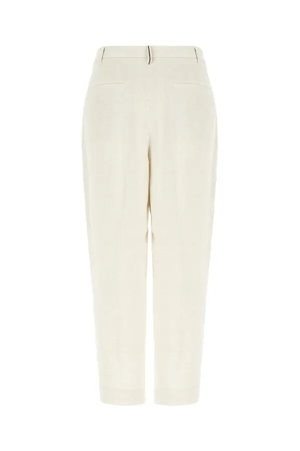 Brunello Cucinelli Monili Embellished Sparkling Slouchy Trousers - Beige