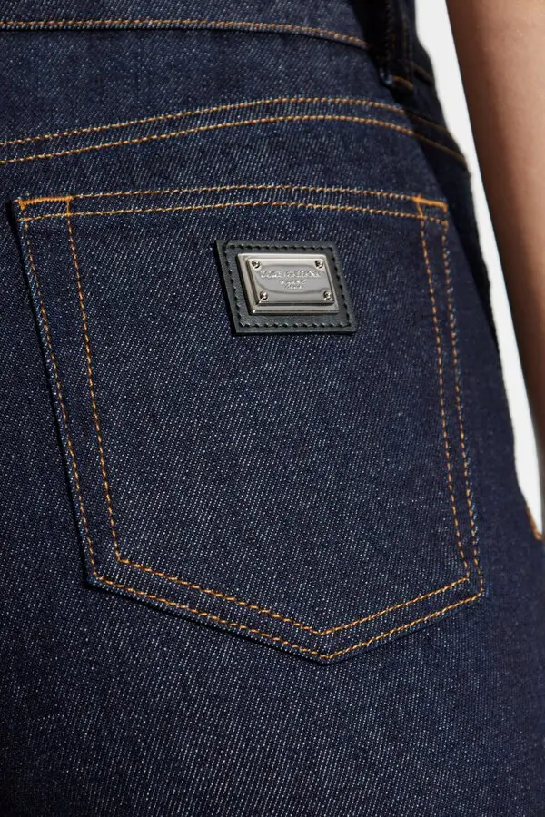 Dolce & Gabbana Logo Plaque Skinny Jeans - Black