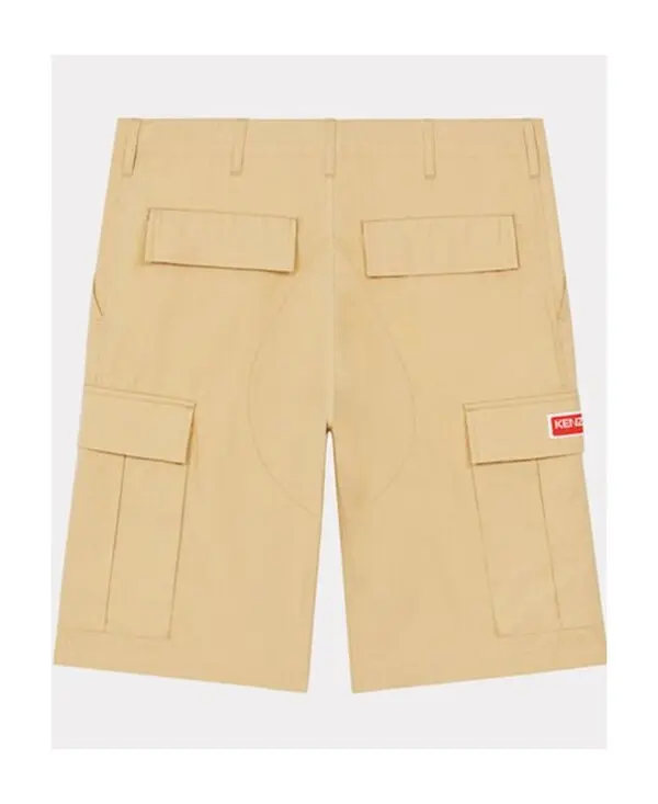 Kenzo Knee-length Cargo Shorts With Drawstring Waist - Nude