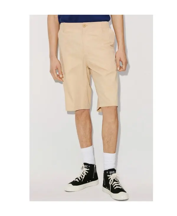Kenzo Knee-length Cargo Shorts With Drawstring Waist - Nude