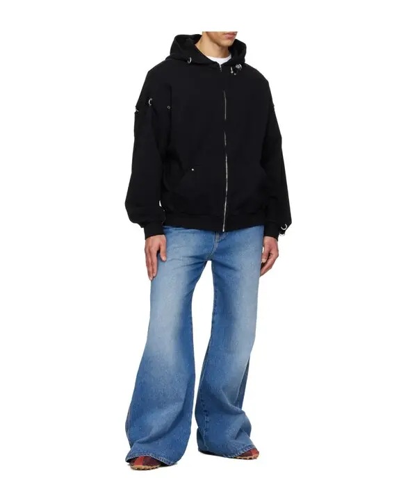 We11Done Zip-up Hoodie With Rose Piercing Detail