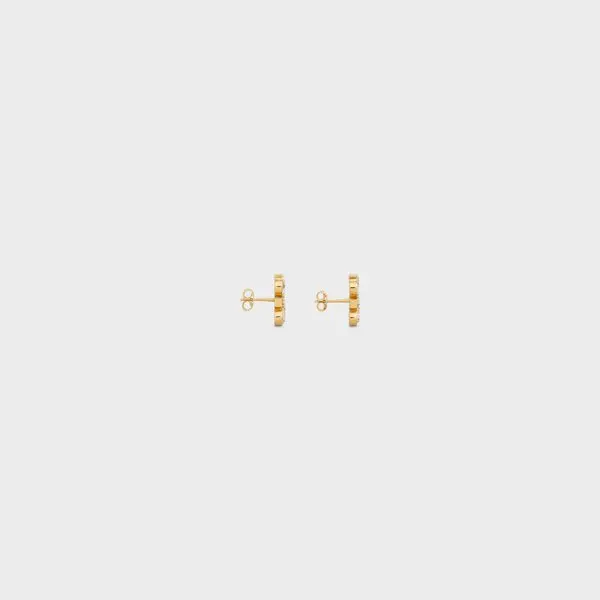 Celine Daisy Earrings In Strass And Brass