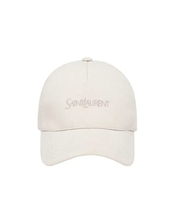 Saint Laurent Corduroy Baseball Cap With Logo Embroidery