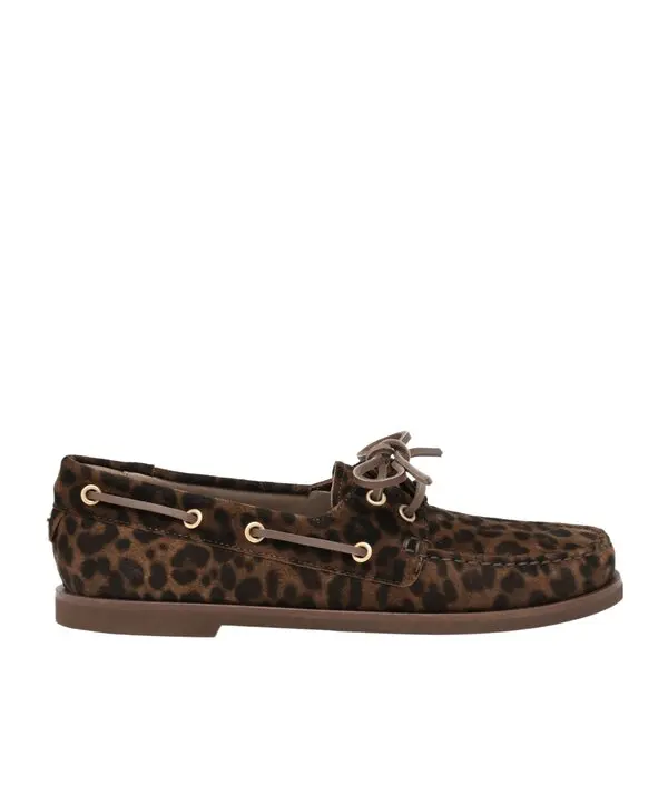GIANVITO ROSSI Vandee Leopard Print Suede Loafers - Brown