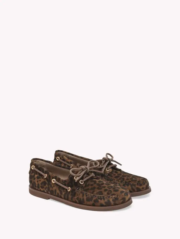 GIANVITO ROSSI Vandee Leopard Print Suede Loafers - Brown