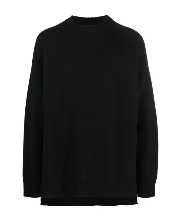 JIL SANDER Long-sleeved Knit Pullover - Black