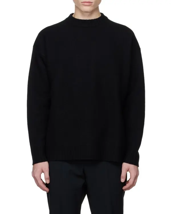 JIL SANDER Long-sleeved Knit Pullover - Black