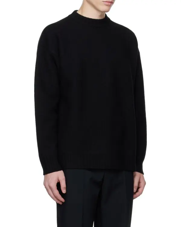 JIL SANDER Long-sleeved Knit Pullover - Black