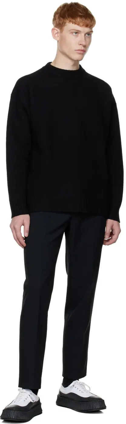 JIL SANDER Long-sleeved Knit Pullover - Black