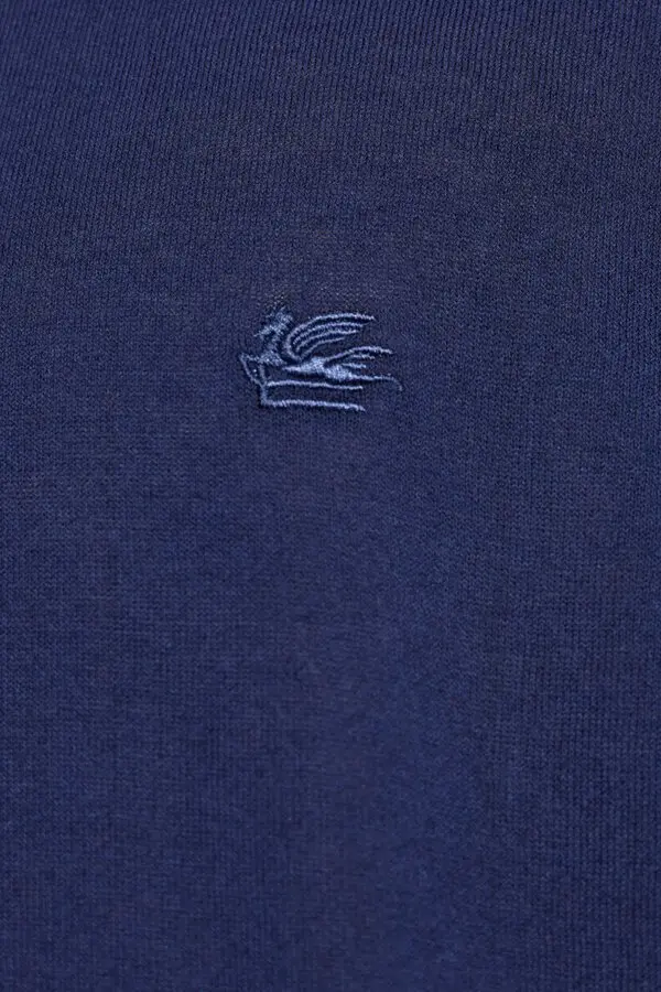 Etro Tro Pegaso Embroidered Knitted Polo Shirt