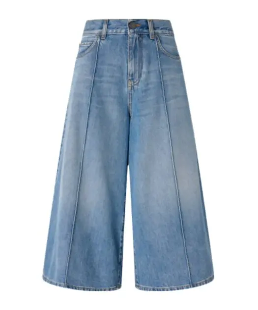 Pinko Seam Wide Leg Denim Jeans - Blue