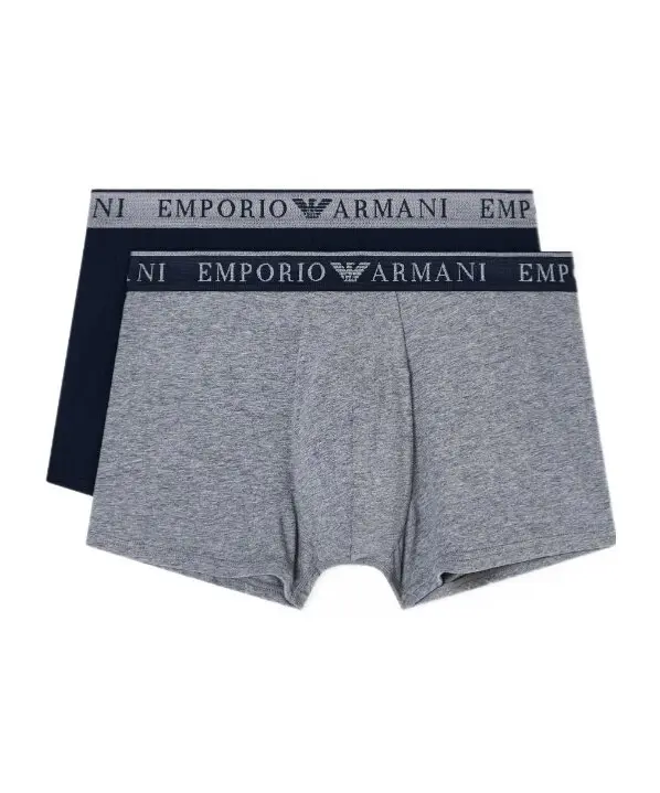 Emporio Armani Two-pack Of Endurance Logo Boxer Briefs - Gray