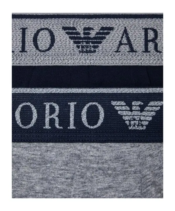 Emporio Armani Two-pack Of Endurance Logo Boxer Briefs - Gray