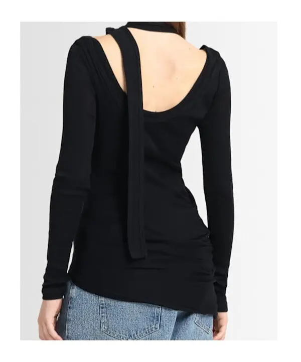 JEAN PAUL GAULTIER Ribbed Cotton Twisted Double-layer Top