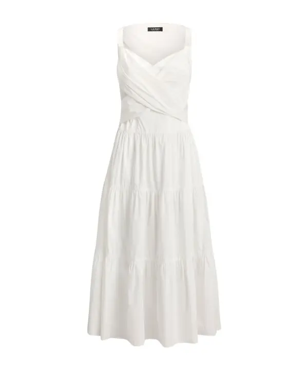 Ralph Lauren Sleeveless Cross-over Detailed Tiered Midi Dress - No