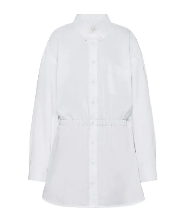 MAISON MARGIELA Long Sleeve Shirt Jumpsuit With Elasticated Waist - White