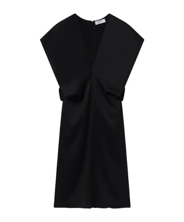 Stella McCartney Deep V-neck Cap Sleeve Midi Dress