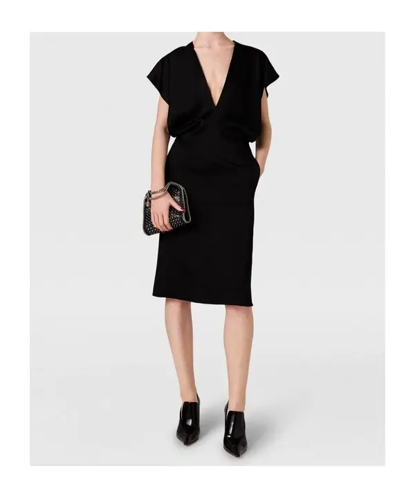 Stella McCartney Deep V-neck Cap Sleeve Midi Dress