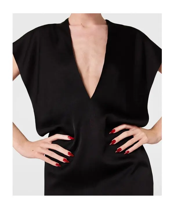 Stella McCartney Deep V-neck Cap Sleeve Midi Dress