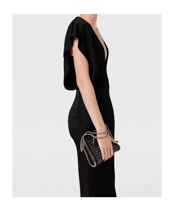 Stella McCartney Deep V-neck Cap Sleeve Midi Dress