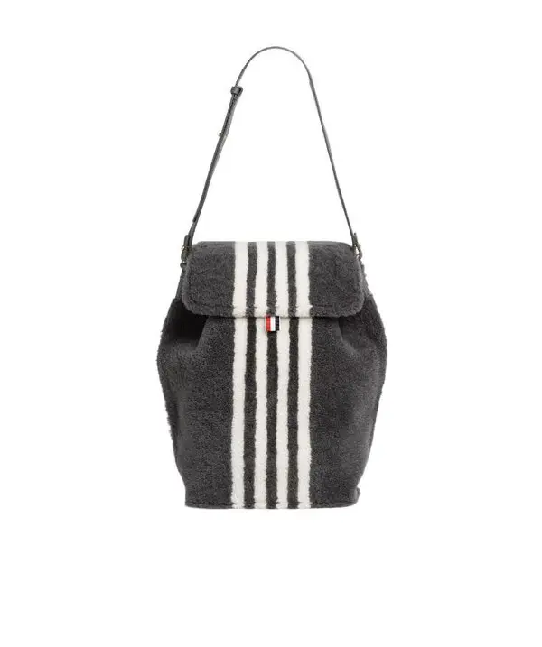 Thom Browne 4-bar Stripe Backpack - Medium Gray