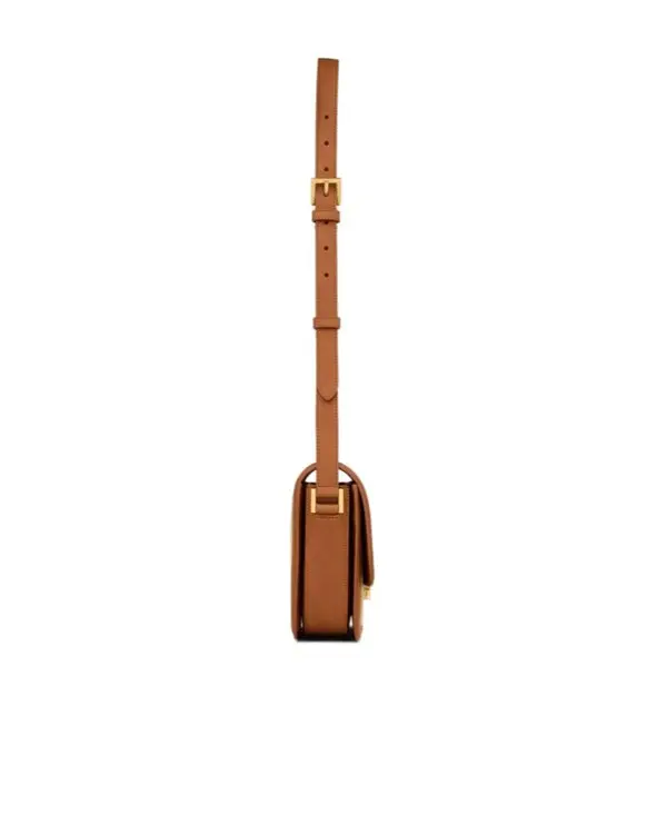 Saint Laurent Solferino Medium Satchel In Raffia And Vegetable-tanned Leather - Nude