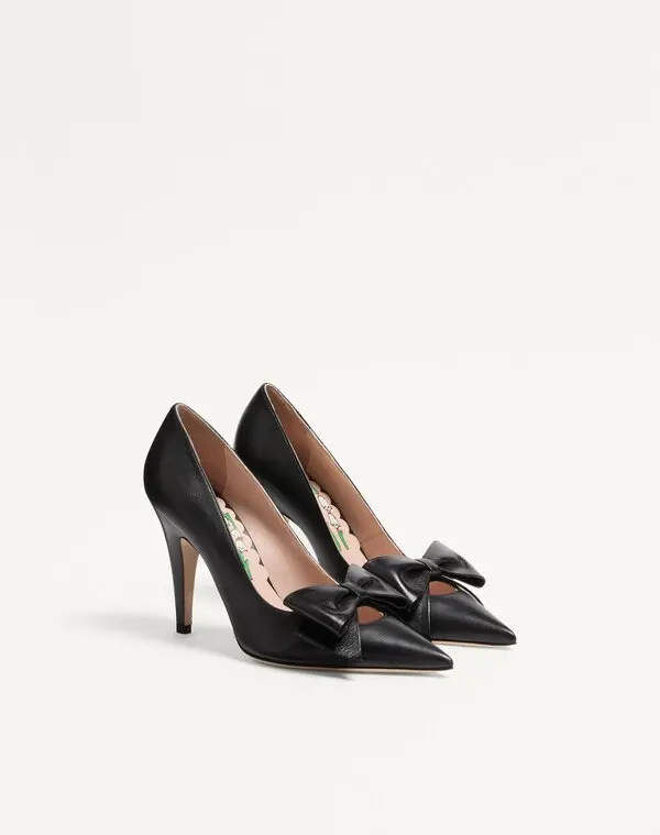 Valentino Garavani Bow Detail Kidskin Pumps - Black