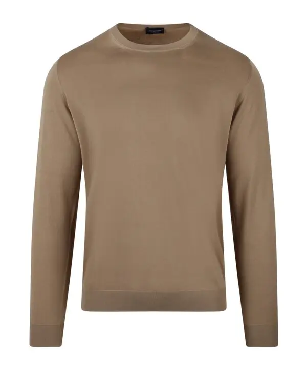 DRUMOHR Crewneck Cotton Knitted Sweater - Beige