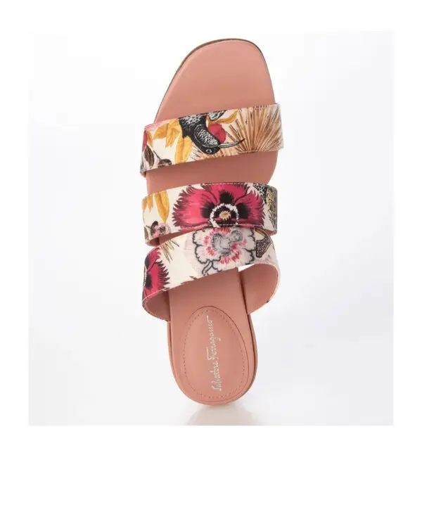 FERRAGAMO Floral High-heeled Slippers