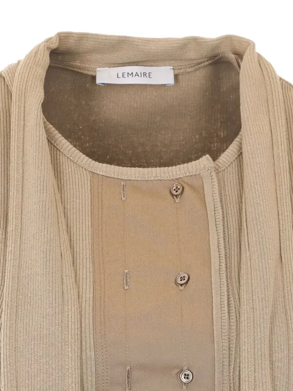 LEMAIRE Draped Panel Sleeveless Top - Beige