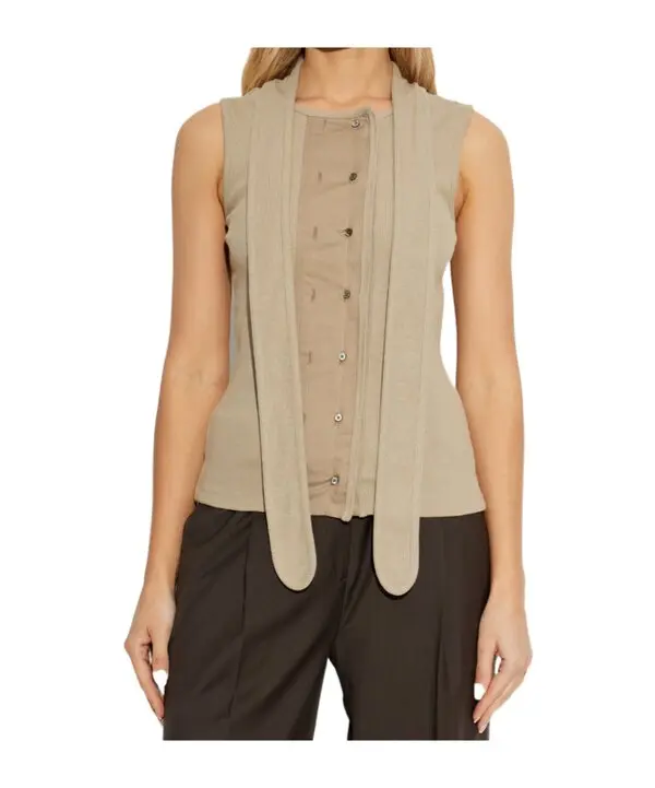 LEMAIRE Draped Panel Sleeveless Top - Beige