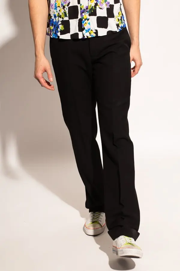 Off-White Logo Patch Straight Leg Tailored Pants