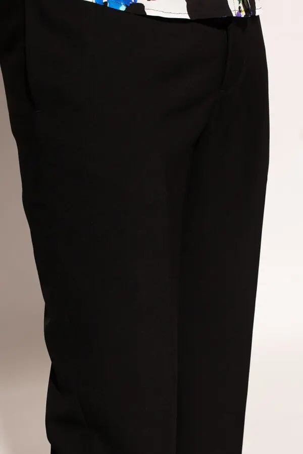 Off-White Logo Patch Straight Leg Tailored Pants