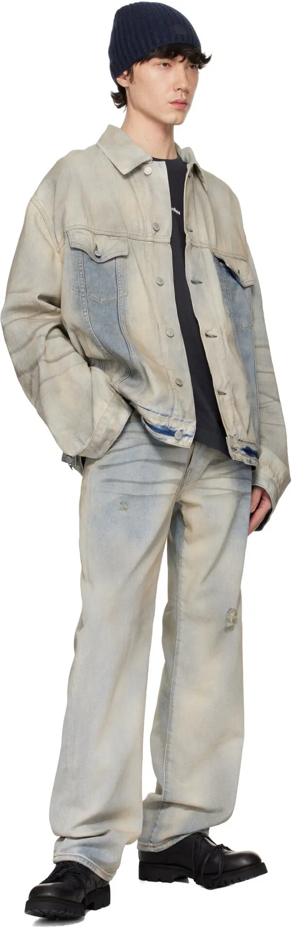 Acne Studios Oversized Fit Denim Jacket - Gray