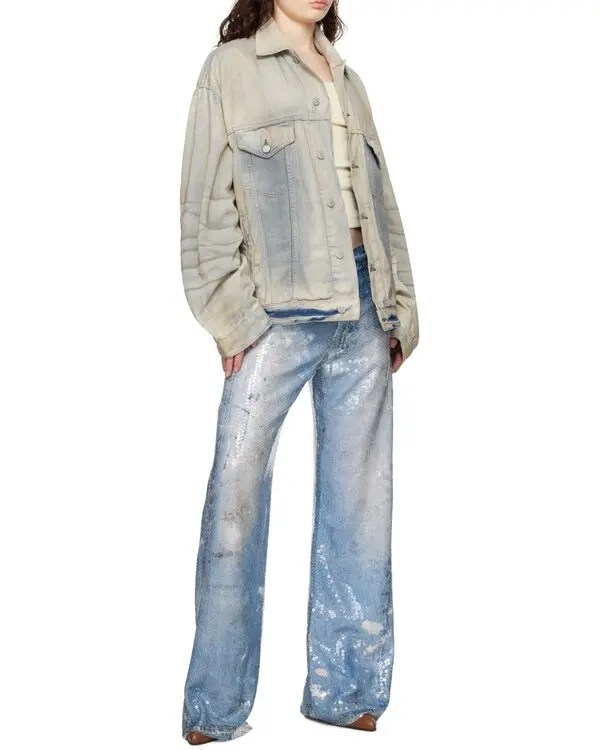 Acne Studios Oversized Fit Denim Jacket - Gray