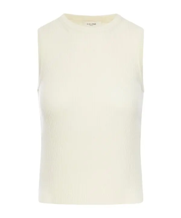 Celine Sleeveless Top In Striped Wool