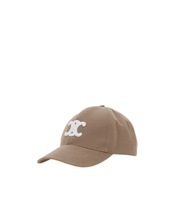 Celine Triomphe Baseball Cap In Cotton Gabardine - Brown