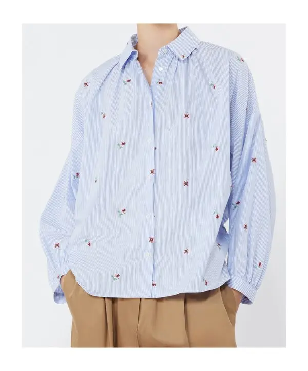 Max Mara Embroidered Striped Shirt