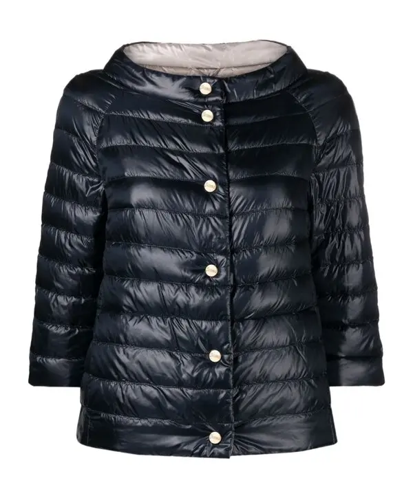 Herno Reversible Padded Jacket With Snap Button Closure - Black