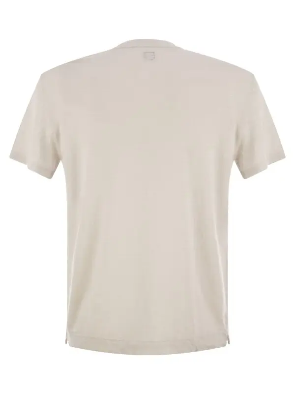 Fedeli Stretch Linen Short-sleeve T-shirt - Nude