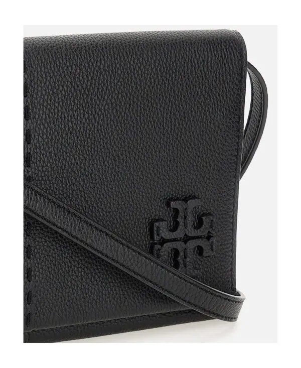 Tory Burch Logo Plaque Shoulder Bag - Black