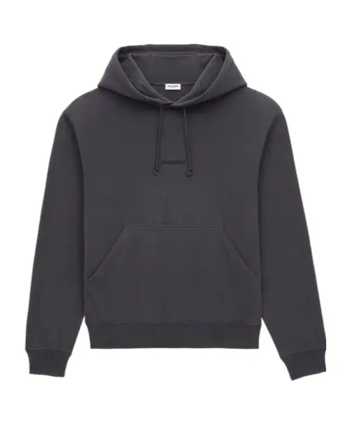 Saint Laurent Embroidered Hoodie - Dark Gray