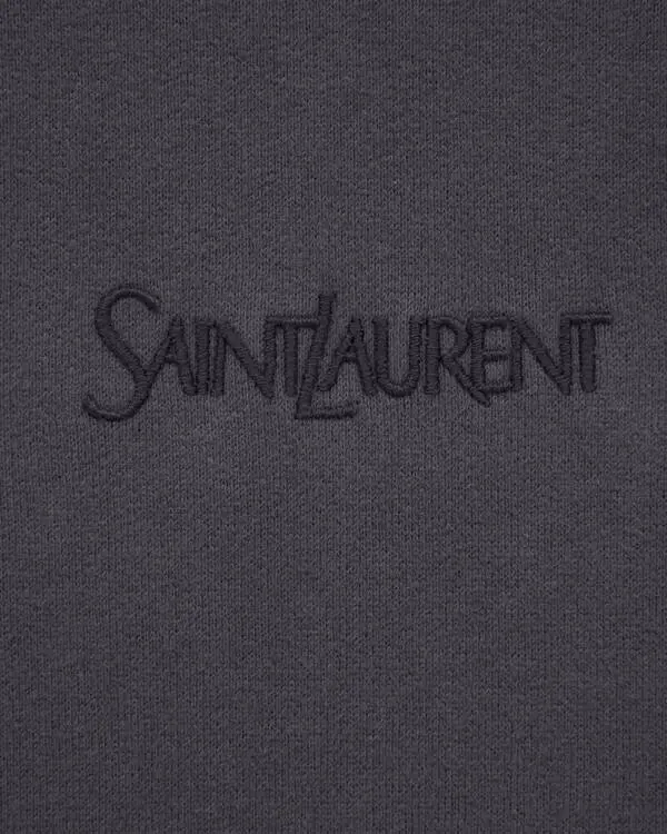 Saint Laurent Embroidered Hoodie - Dark Gray