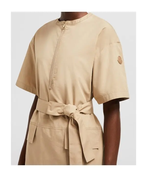 Moncler Belted Mini Dress - Light Brown
