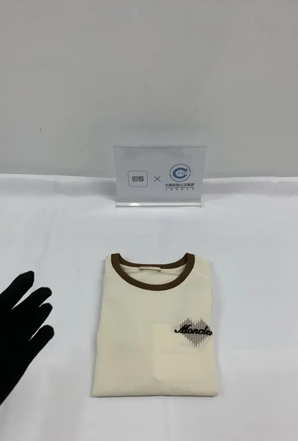 Moncler Logo Embroidered Crewneck T-shirt - Light Beige