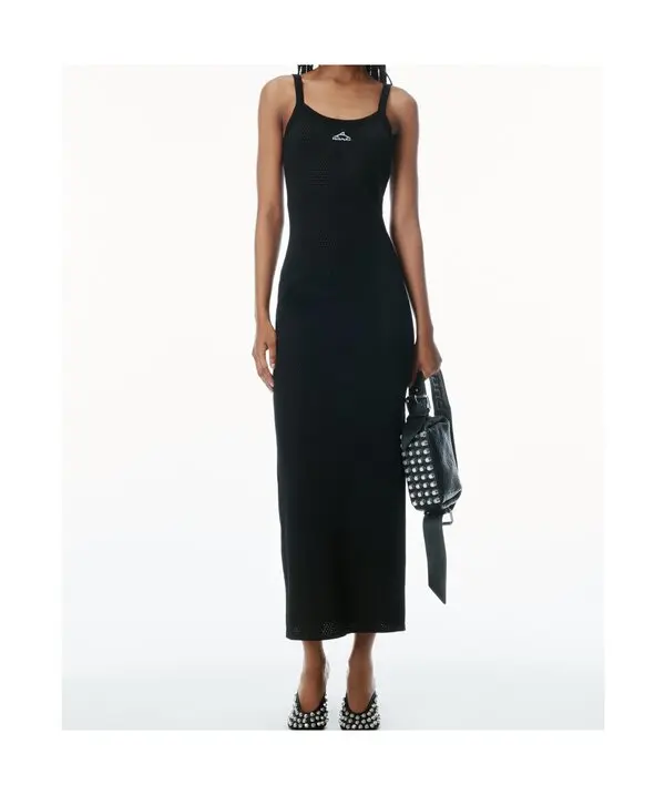 Alexander Wang 3d Logo Mesh Sleeveless Midi Dress