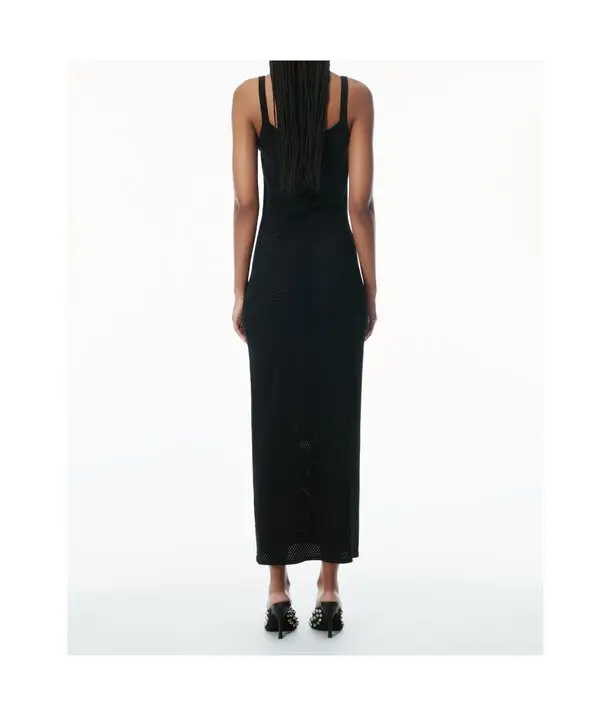 Alexander Wang 3d Logo Mesh Sleeveless Midi Dress
