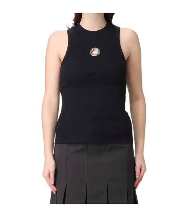 Rabanne Ribbed Sleeveless Vest With Metal Detail