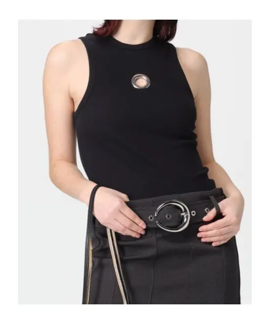 Rabanne Ribbed Sleeveless Vest With Metal Detail